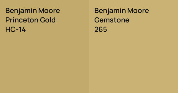 Benjamin Moore Princeton Gold vs. Benjamin Moore Gemstone comparison