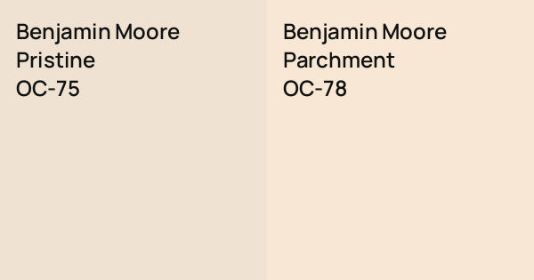 Benjamin Moore Pristine vs. Benjamin Moore Parchment comparison