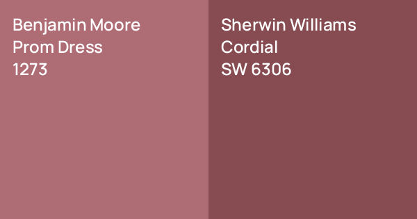 Benjamin Moore Prom Dress vs. Sherwin Williams Cordial comparison