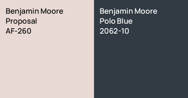 Benjamin Moore Proposal vs. Benjamin Moore Polo Blue comparison