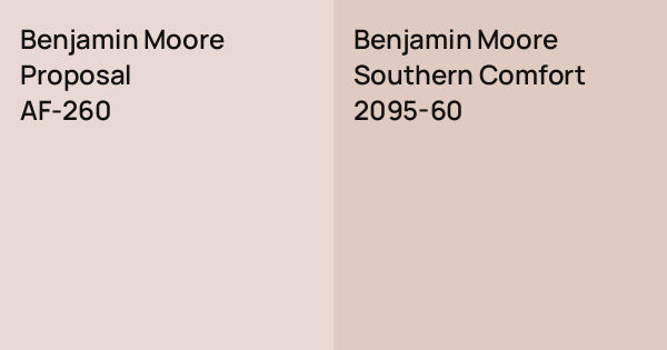 Benjamin Moore Proposal vs. Benjamin Moore Southern Comfort comparison