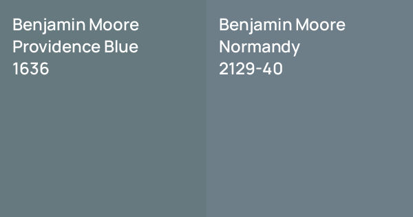 Benjamin Moore Providence Blue vs. Benjamin Moore Normandy comparison