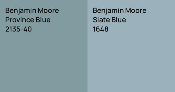 Benjamin Moore Province Blue vs. Benjamin Moore Slate Blue comparison