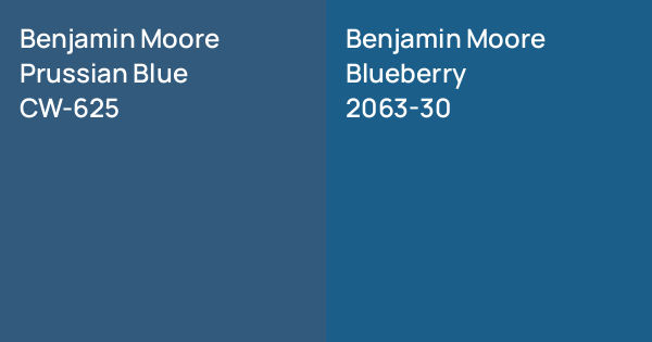 Benjamin Moore Prussian Blue vs. Benjamin Moore Blueberry comparison