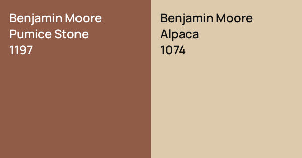 Benjamin Moore Pumice Stone vs. Benjamin Moore Alpaca comparison