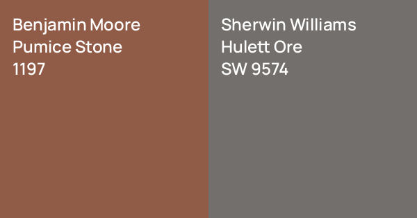 Benjamin Moore Pumice Stone vs. Sherwin Williams Hulett Ore comparison
