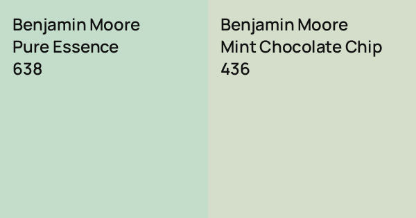 Benjamin Moore Pure Essence vs. Benjamin Moore Mint Chocolate Chip ...