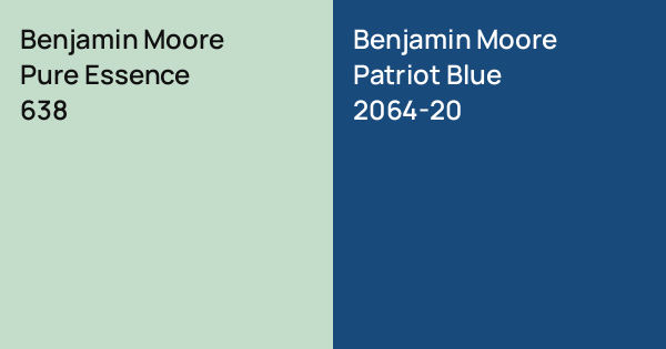 Benjamin Moore Pure Essence vs. Benjamin Moore Patriot Blue comparison
