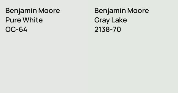 Benjamin Moore Pure White vs. Benjamin Moore Gray Lake comparison