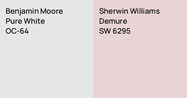 Benjamin Moore Pure White vs. Sherwin Williams Demure comparison