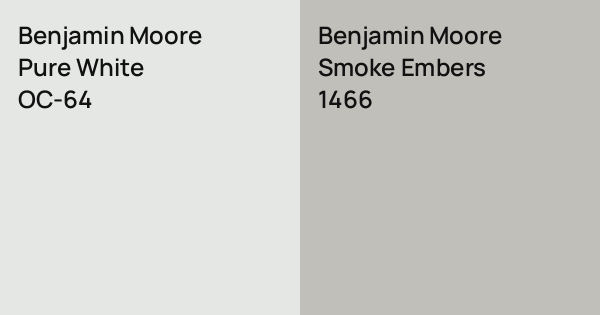 Benjamin Moore Pure White vs. Benjamin Moore Smoke Embers comparison