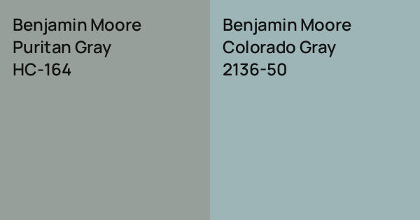 Benjamin Moore Puritan Gray vs. Benjamin Moore Colorado Gray comparison