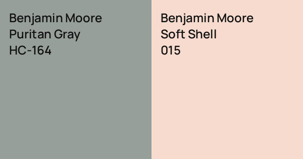 Benjamin Moore Puritan Gray vs. Benjamin Moore Soft Shell comparison