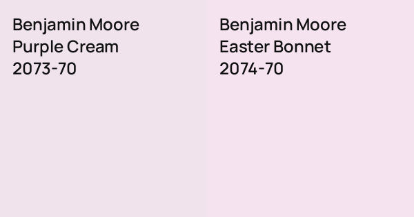 Benjamin Moore Purple Cream vs. Benjamin Moore Easter Bonnet comparison