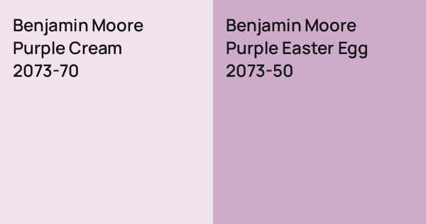 Benjamin Moore Purple Cream vs. Benjamin Moore Purple Easter Egg comparison