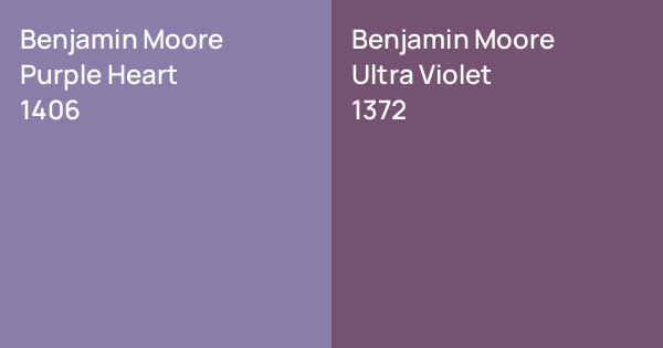 Benjamin Moore Purple Heart vs. Benjamin Moore Ultra Violet comparison