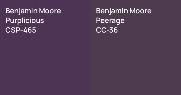 Benjamin Moore Purplicious vs. Benjamin Moore Peerage comparison