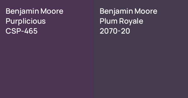 Benjamin Moore Purplicious vs. Benjamin Moore Plum Royale comparison
