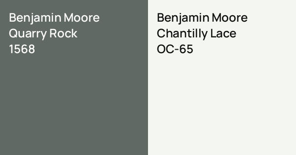 Benjamin Moore Quarry Rock vs. Benjamin Moore Chantilly Lace comparison