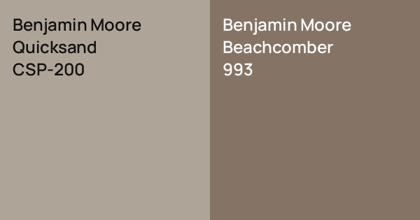 Benjamin Moore Quicksand vs. Benjamin Moore Beachcomber comparison