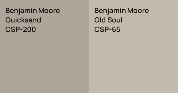 Benjamin Moore Quicksand vs. Benjamin Moore Old Soul comparison