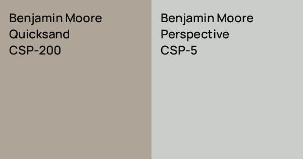 Benjamin Moore Quicksand vs. Benjamin Moore Perspective comparison