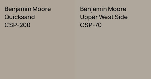 Benjamin Moore Quicksand vs. Benjamin Moore Upper West Side comparison