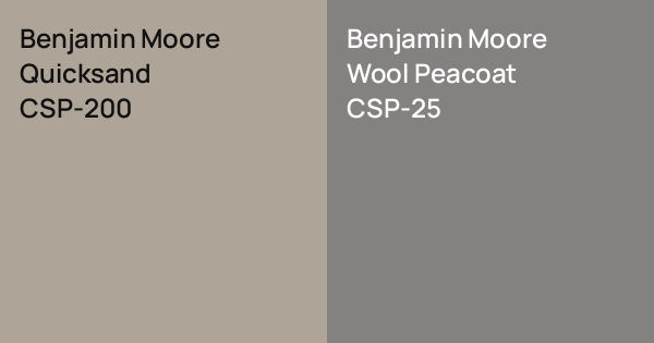Benjamin Moore Quicksand vs. Benjamin Moore Wool Peacoat comparison
