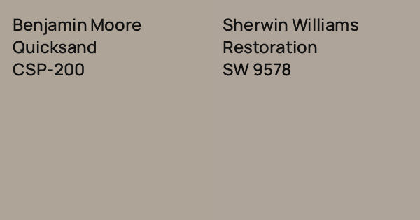 Benjamin Moore Quicksand vs. Sherwin Williams Restoration comparison