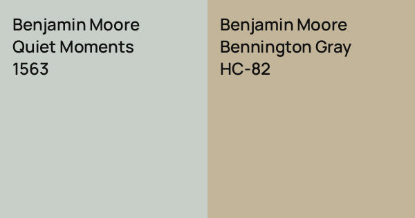 Benjamin Moore Quiet Moments vs. Benjamin Moore Bennington Gray comparison