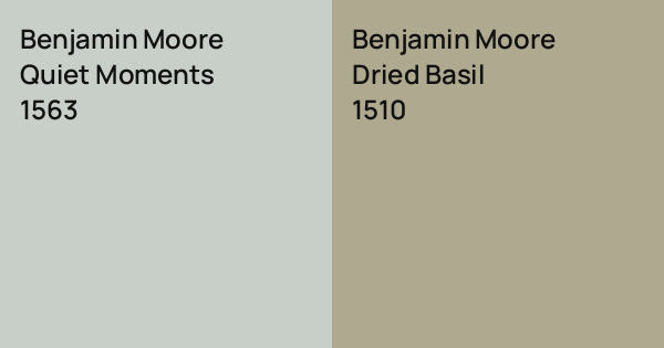 Benjamin Moore Quiet Moments vs. Benjamin Moore Dried Basil comparison