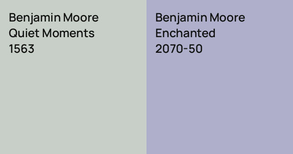 Benjamin Moore Quiet Moments vs. Benjamin Moore Enchanted comparison