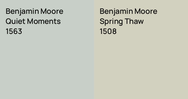 Benjamin Moore Quiet Moments vs. Benjamin Moore Spring Thaw comparison
