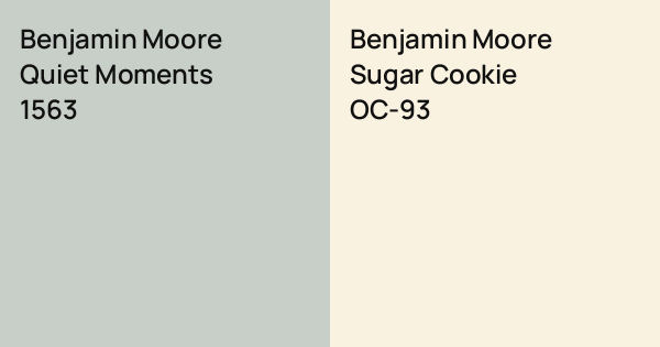 Benjamin Moore Quiet Moments vs. Benjamin Moore Sugar Cookie comparison