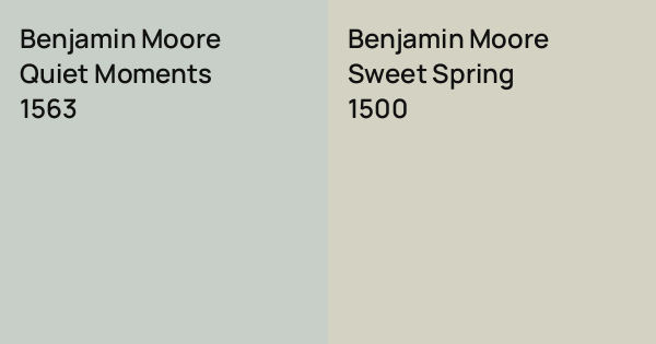 Benjamin Moore Quiet Moments vs. Benjamin Moore Sweet Spring comparison
