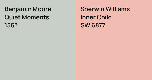 Benjamin Moore Quiet Moments vs. Sherwin Williams Inner Child comparison