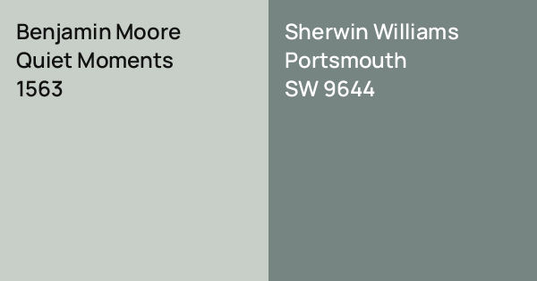 Benjamin Moore Quiet Moments vs. Sherwin Williams Portsmouth comparison