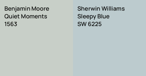 Benjamin Moore Quiet Moments vs. Sherwin Williams Sleepy Blue comparison