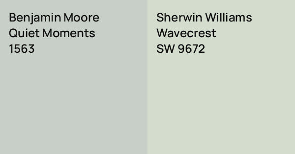 Benjamin Moore Quiet Moments vs. Sherwin Williams Wavecrest comparison