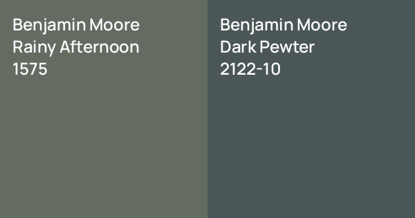 Benjamin Moore Rainy Afternoon vs. Benjamin Moore Dark Pewter comparison