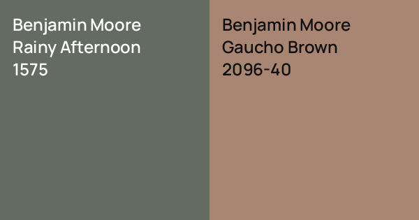 Benjamin Moore Rainy Afternoon vs. Benjamin Moore Gaucho Brown comparison