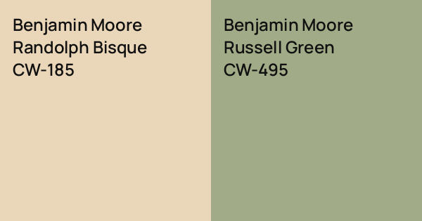 Benjamin Moore Randolph Bisque vs. Benjamin Moore Russell Green comparison