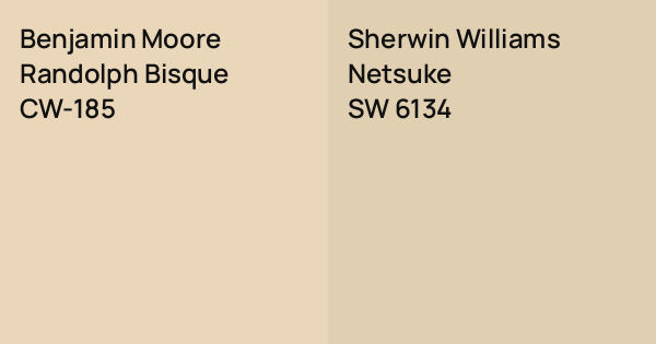 Benjamin Moore Randolph Bisque vs. Sherwin Williams Netsuke comparison