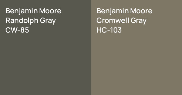 Benjamin Moore Randolph Gray vs. Benjamin Moore Cromwell Gray comparison