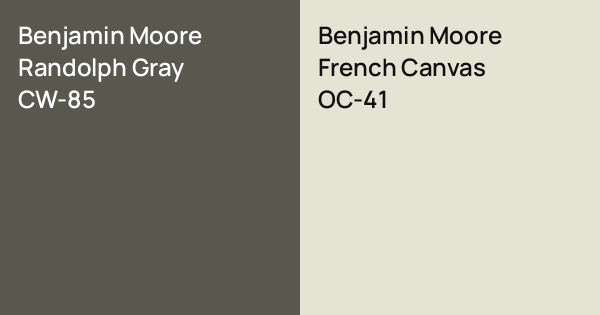 Benjamin Moore Randolph Gray vs. Benjamin Moore French Canvas comparison