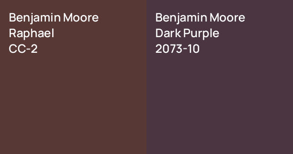 Benjamin Moore Raphael vs. Benjamin Moore Dark Purple comparison