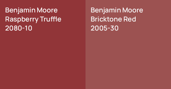 Benjamin Moore Raspberry Truffle vs. Benjamin Moore Bricktone Red ...
