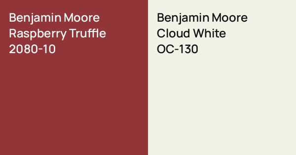 Benjamin Moore Raspberry Truffle vs. Benjamin Moore Cloud White comparison