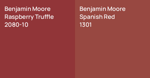 Benjamin Moore Raspberry Truffle vs. Benjamin Moore Spanish Red comparison