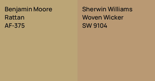 Benjamin Moore Rattan vs. Sherwin Williams Woven Wicker comparison